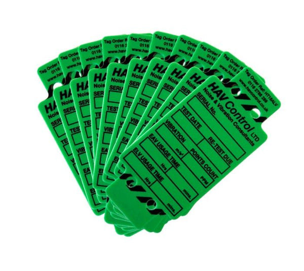 Hand-Arm Vibration Tags - HT18ALV - Supplied In Packs Of 10 – HavControl