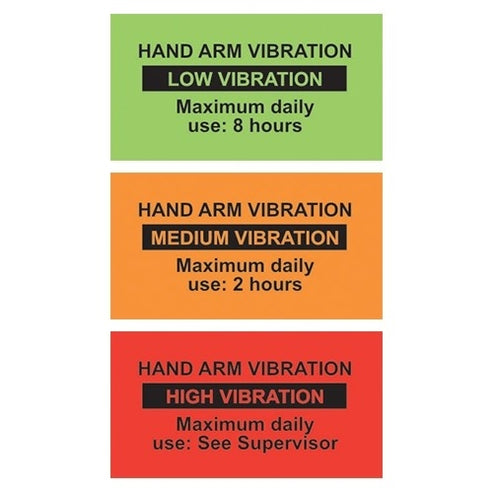 Hand-Arm Vibration Warning Labels - Supplied In Packs Of 10 – HavControl